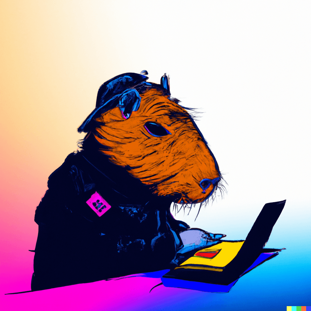 Cleber - Mascote Capivara Cyberpunk da AKTIE TECH