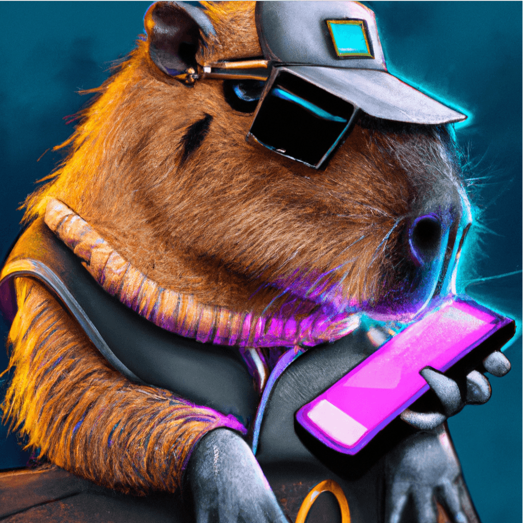 Cleber - Mascote Capivara Cyberpunk da AKTIE TECH